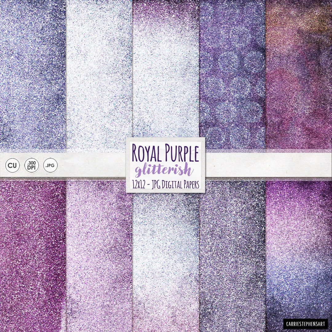 Royal Purple Glitter Digital Paper | Scrapbooking Paper | Instant ...
