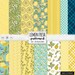 Lemon Digital Paper, Blue Gingham, Polkadot Yellow Patterned ...