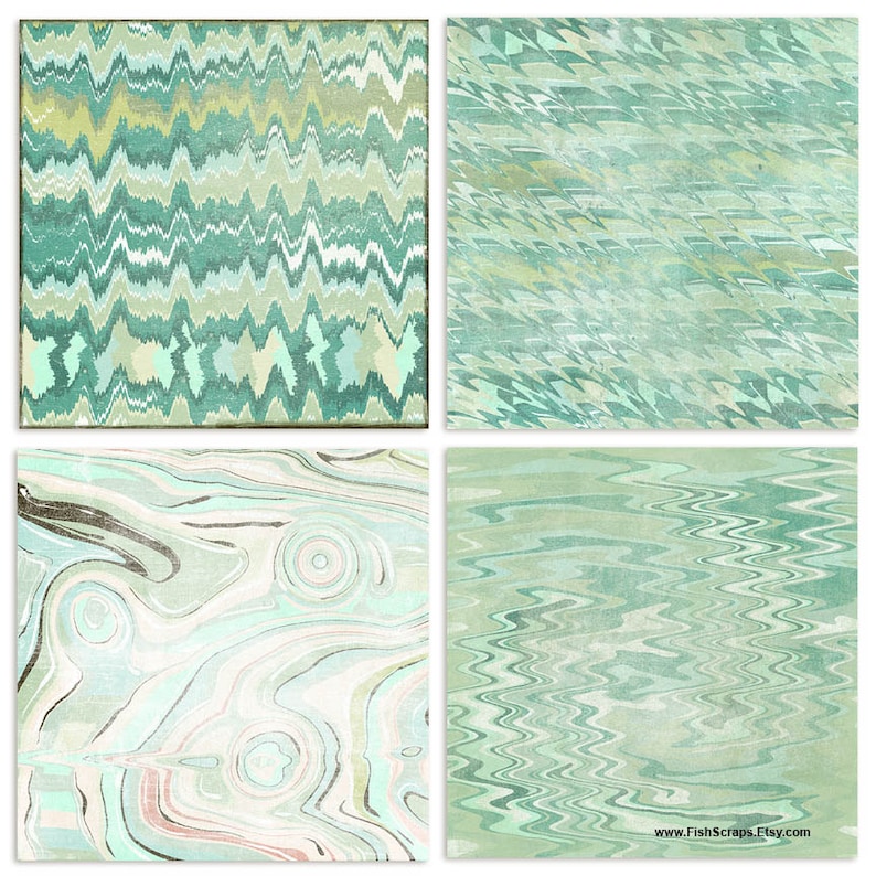 Mint Green Marble Digital Paper Lightly Textured Shabby - Etsy