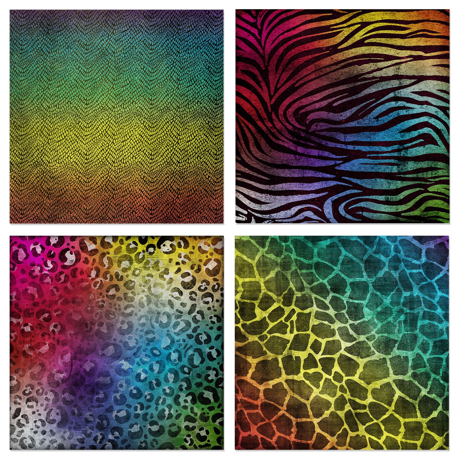 Rainbow Leopard Pattern Digital Paper Animal Print Background | Etsy