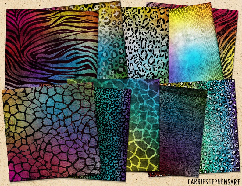 Rainbow Leopard Pattern Digital Paper Animal Print Background - Etsy Canada