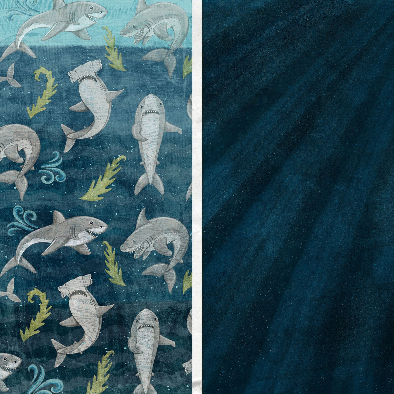 Shark Background Blue Scrapbooking Printable Digital Paper - Etsy