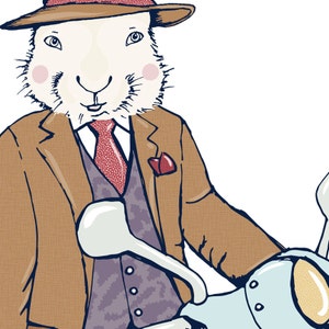 Woodland Animals in Suits Clipart, Gentleman Bear Clip Art, Dapper Hare ...