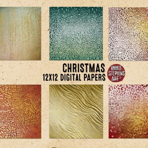 Christmas Animal Print Digital Paper, Leopard Pattern Textured ...