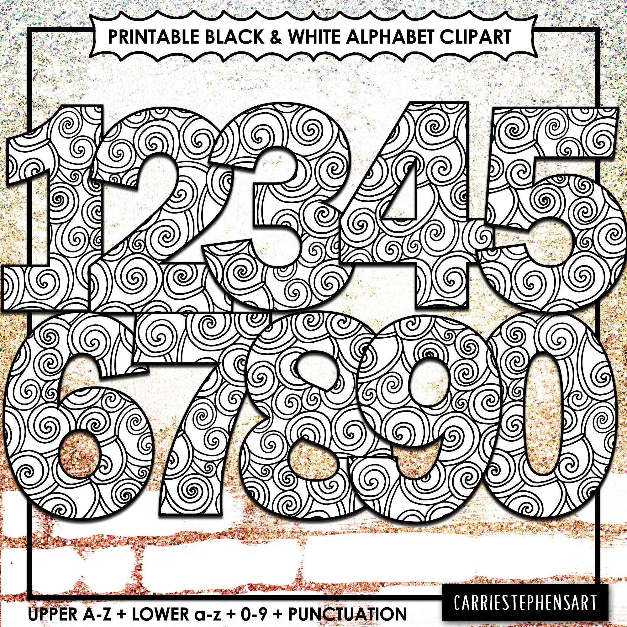 Swirls Alphabet Clip Art Printable Bulletin Board Letters - Etsy Canada