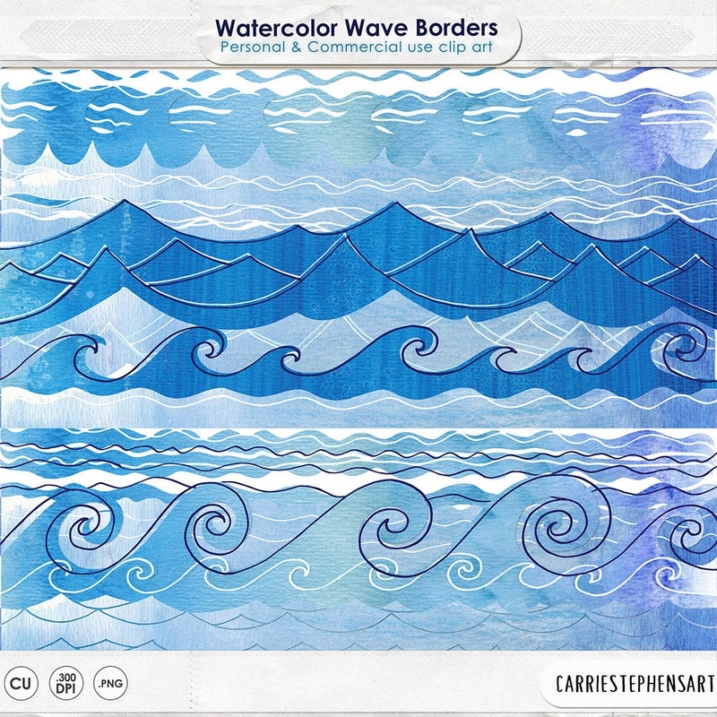 Wave Borders - Etsy