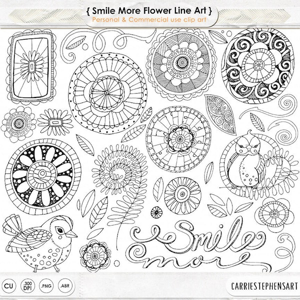 Doodle Flowers - Etsy