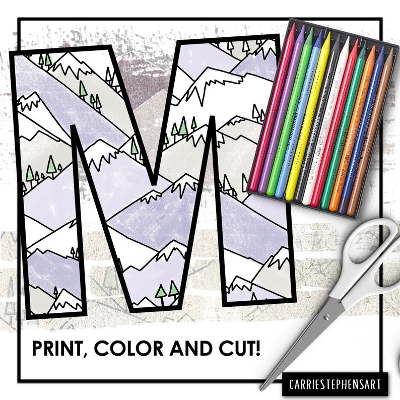 Mountain PRINTABLE Alphabet Clipart School Bulletin Board - Etsy