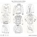 Ugly Sweater Clip Art, PNG Line Art Doodles, Christmas Coloring, Black ...