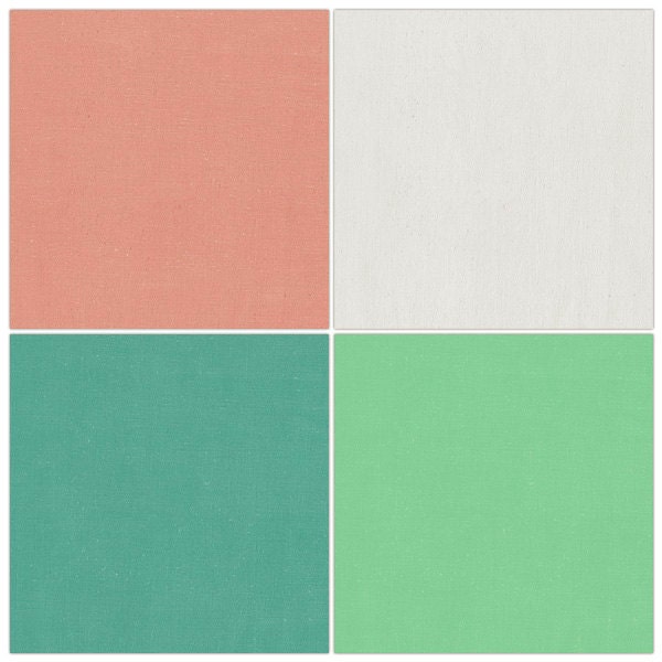 Mint Digital Papers Green & Peach Solid Cardstock | Etsy