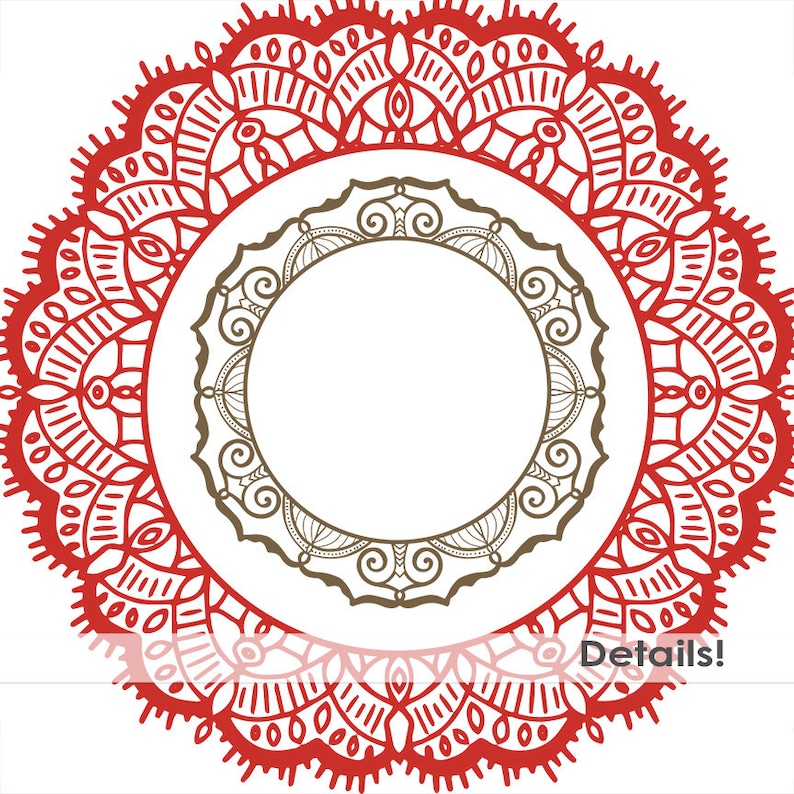Medallion Frame Clip Art, Mehndi Circle Borders, Monogram Digital ...