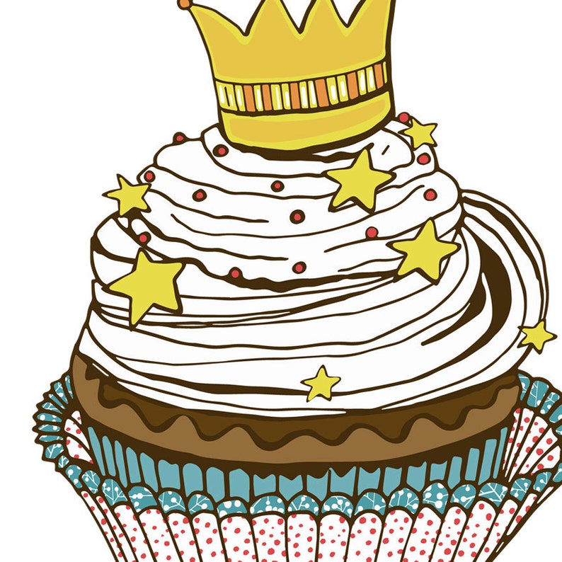 Cupcake Clipart Birthday Party Graphics DIY Print & Cut | Etsy