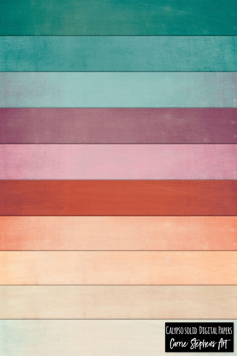 Tropical Vacation Digital Paper, Coral & Teal, Island Sunset Boho Chic ...