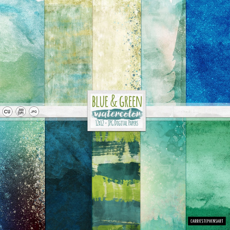 Blue and Green Paper - Etsy