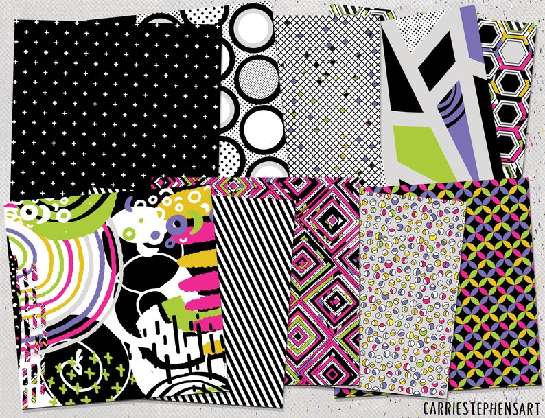 Modern Geometric Pattern Scrapbook Paper Vivid Pink Digital - Etsy Canada