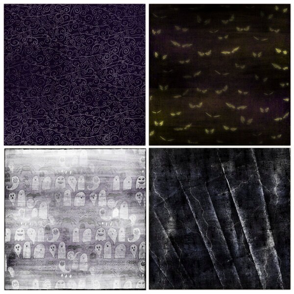 Halloween Digital Paper | Textured Black, Grey + Purple Scrapbook ...