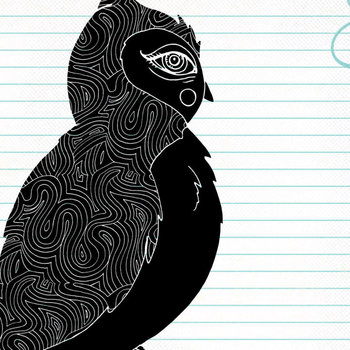 Cute Owl Doodle Clipart Black Lineart Images Hand-drawn PNG - Etsy