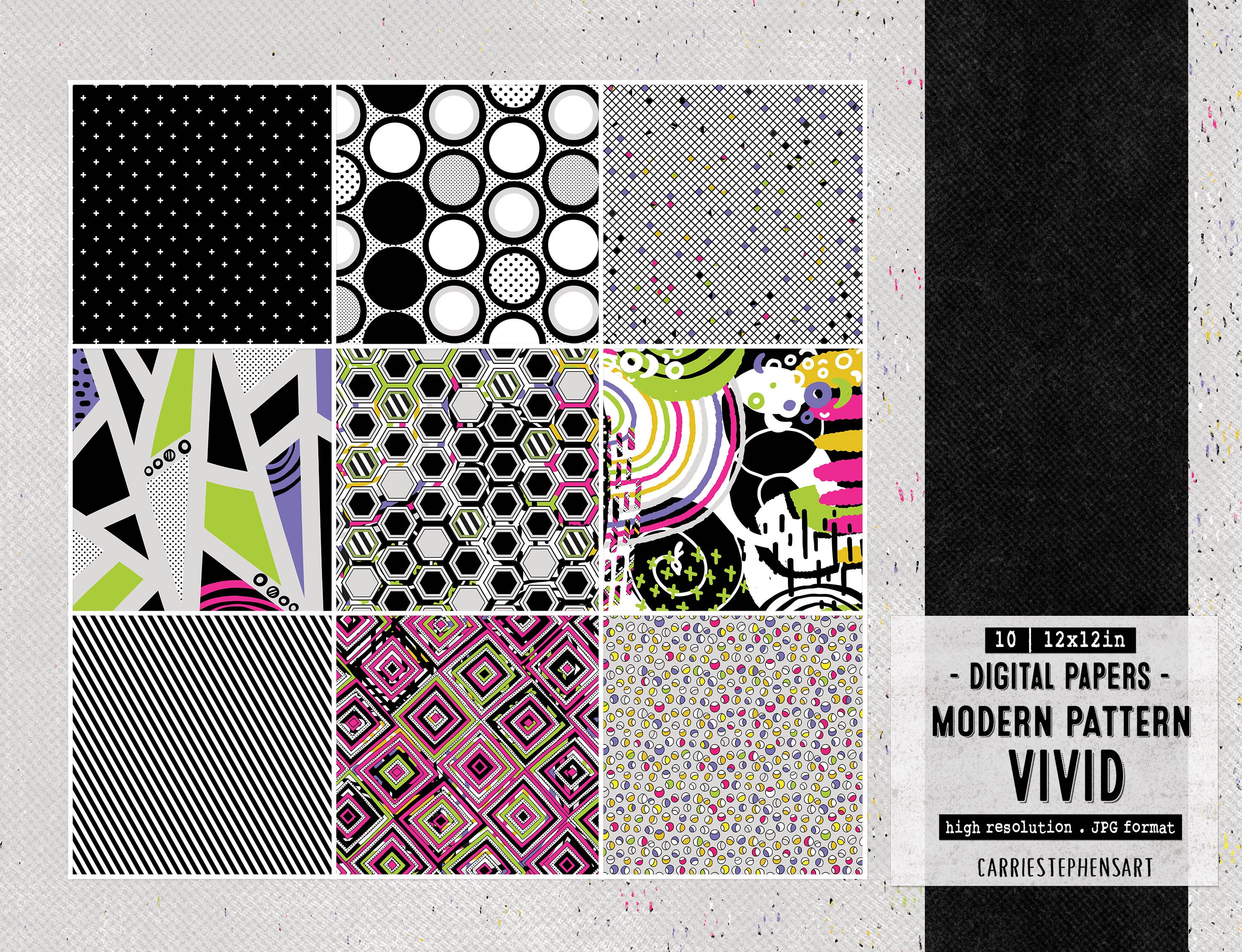 Modern Geometric Pattern Scrapbook Paper Vivid Pink Digital - Etsy Canada