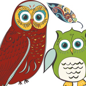 Rainbow Owl Clip Art, Colorful Primary Children Digital Images ...