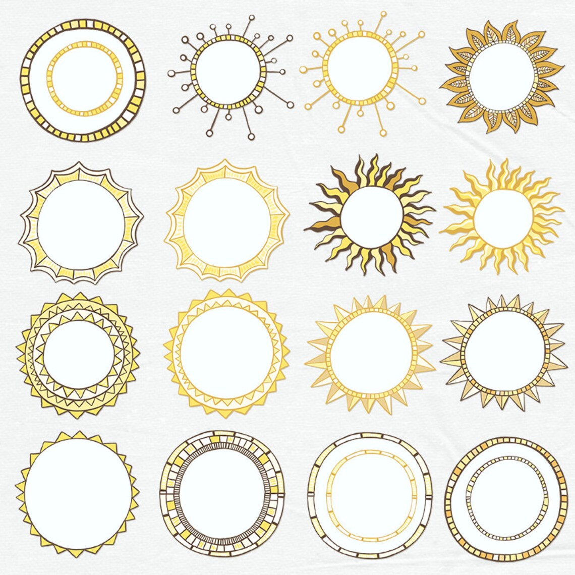 Sunshine Frame Digital Label ClipArt Template Printable | Etsy