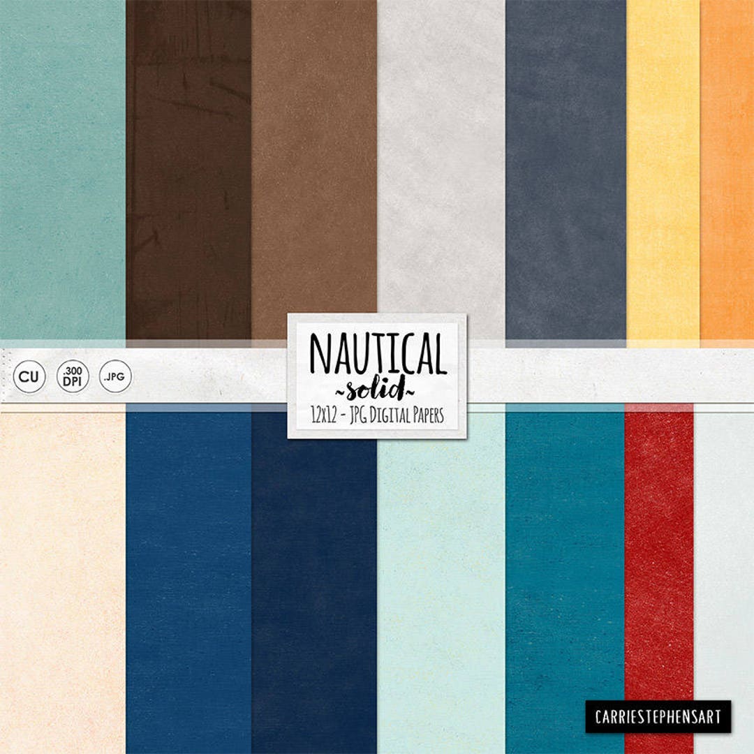 Nautical Solid Cardstock, Red & Blue Textured Scrapbook Paper, Instant ...