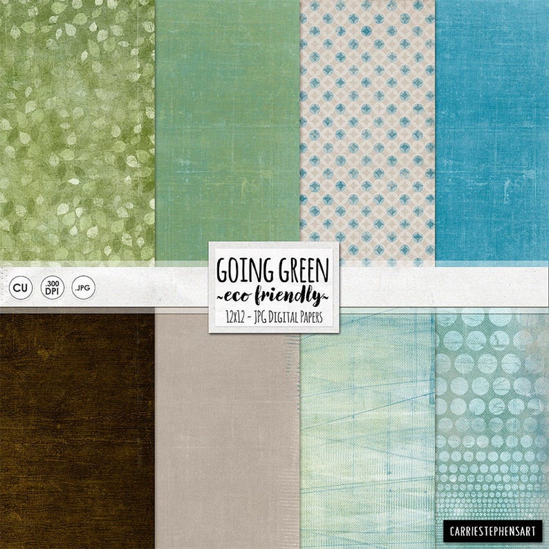 Rustic Nature Digital Paper Pack, Earth Day, Wood Grain Backgrounds ...