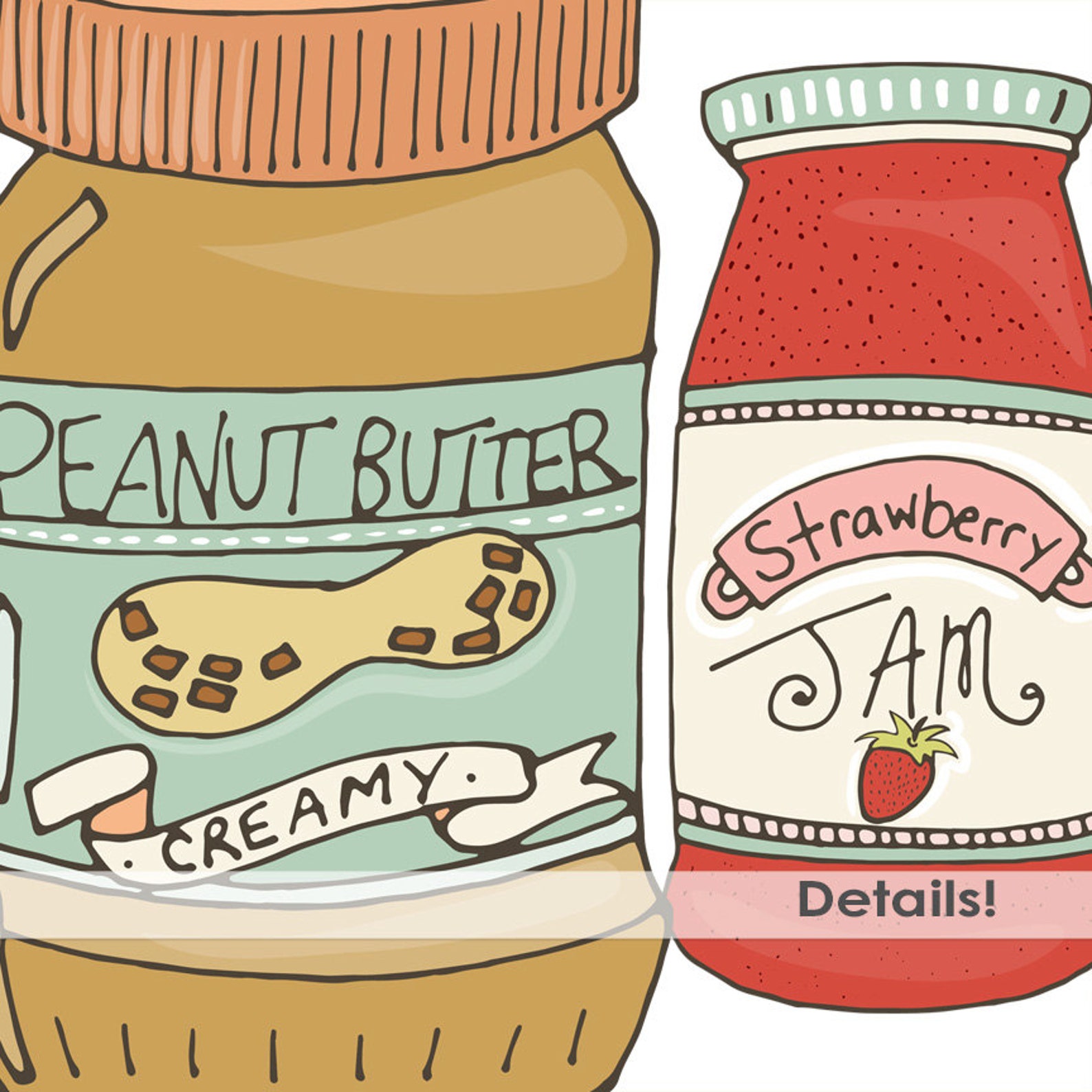 Peanut Butter & Jelly Clip Art Sweet Treat Chocolate and - Etsy