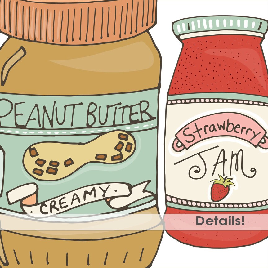 Peanut Butter & Jelly Clip Art Sweet Treat Chocolate and - Etsy Canada