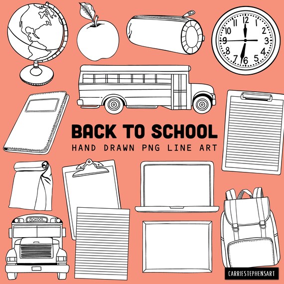 Back To School College Clipart Black