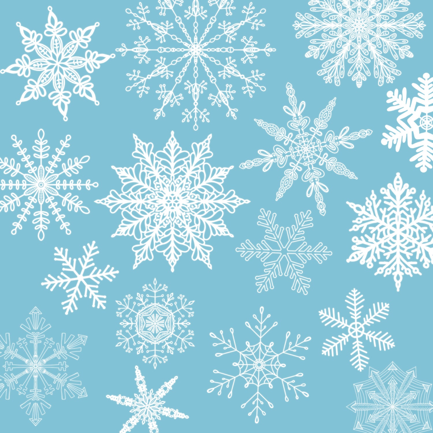 Frozen Snowflake Clipart Intricate Snowflakes Christmas - Etsy Canada