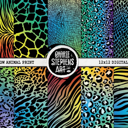 Tinted Zebra Print Digital Paper 100 Rainbow Colors Animal - Etsy