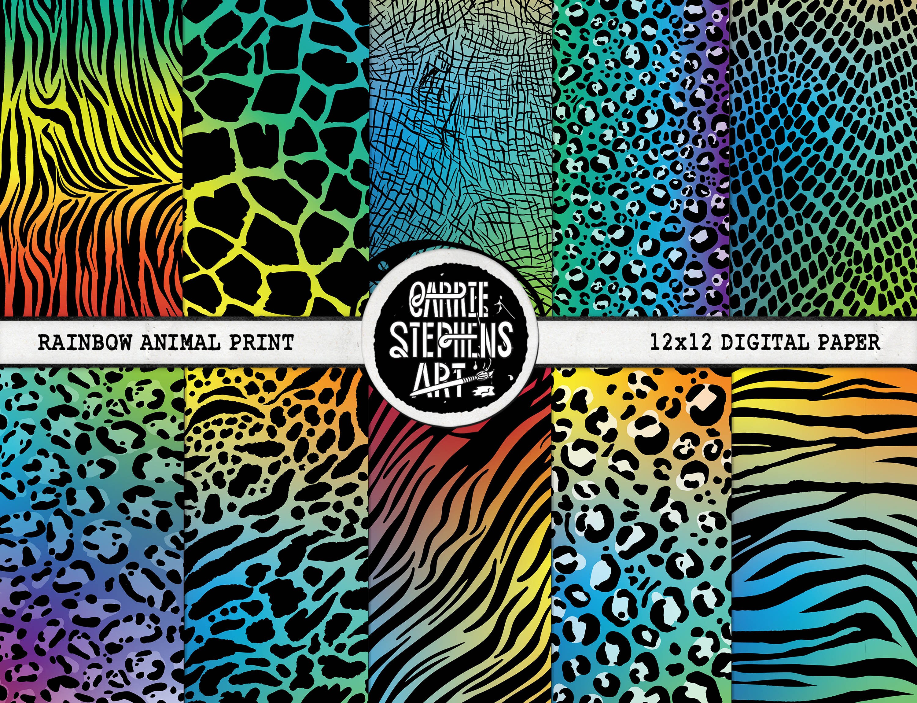 Rainbow Animal Print Wallpaper