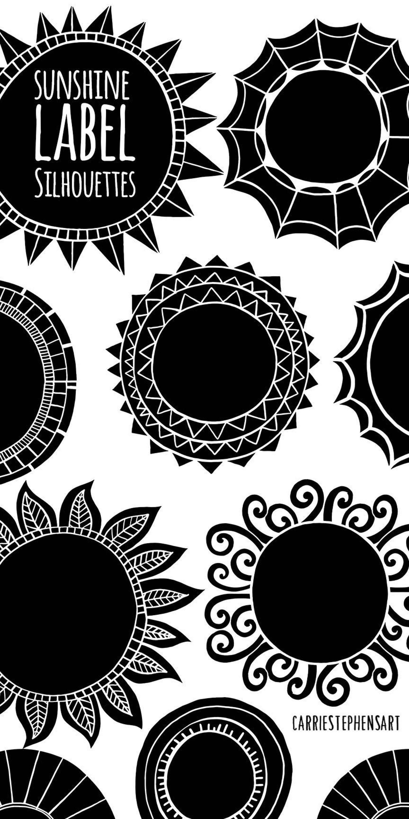 Sunshine Labels Circle Doodle Border Clip Art Printable | Etsy