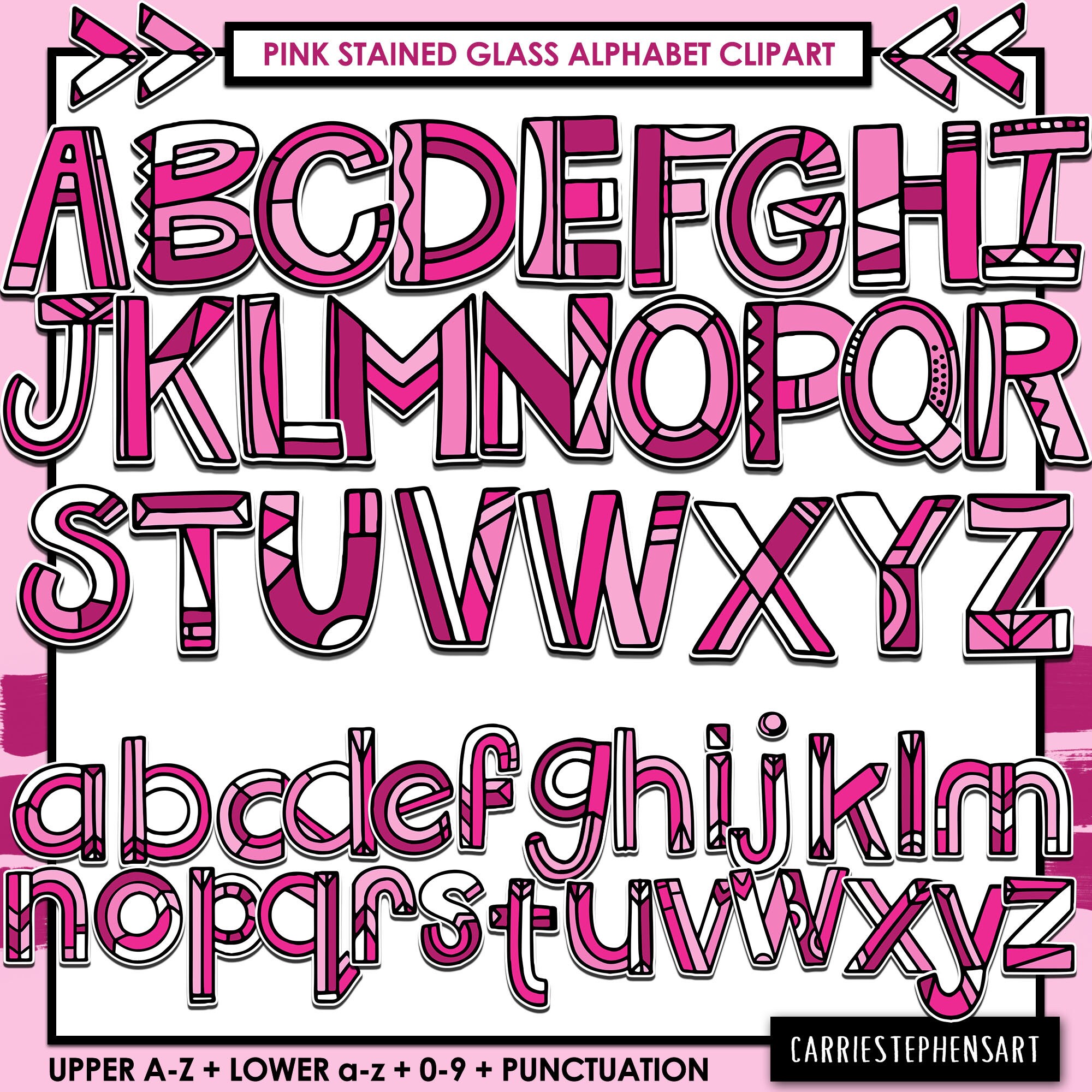 Alphabet Clipart Bundle Vivid Jewel Tone Stained Glass | Etsy