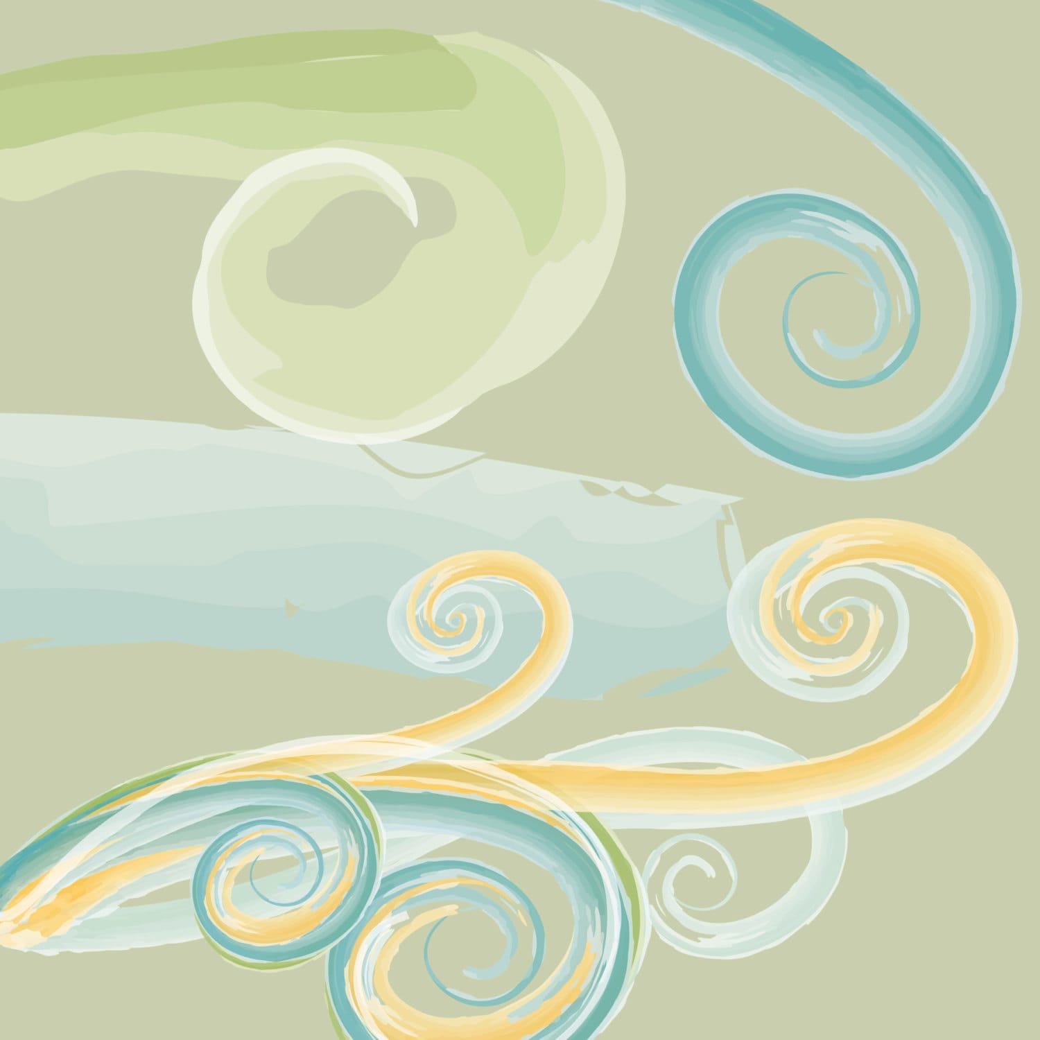Digital Watercolor Swirl Clip Art, Decorative Design Borders, Baby Blue ...