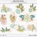 Wispy Floral Clip Art, Foliage & Flower Clusters, Flower Clipart ...