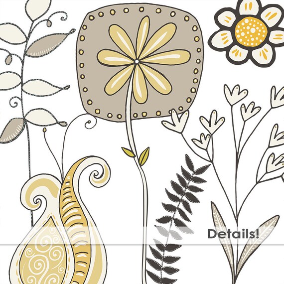 Yellow And Gray Flower Clip Art
