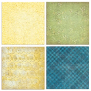 Chic Lemon Digital Paper, Lemon Pattern Vintage Kitchen Theme, Yellow ...