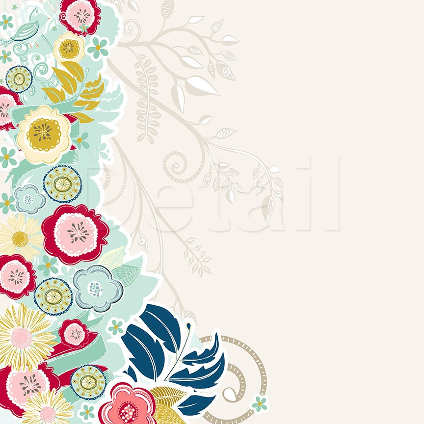 Bold Floral Pattern Digital Paper Set Commercial Use - Etsy