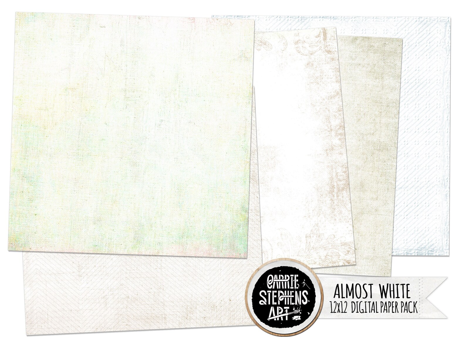 Basic White Digital Papers, off White Lightly Textured Background Paper ...