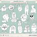 Monster Digital Stamps. PNG Black Line Art, Silly Monster Doodles ...