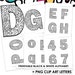 Tiny Flowers Alphabet Clipart, PRINTABLE Bulletin Board Letters, Black ...
