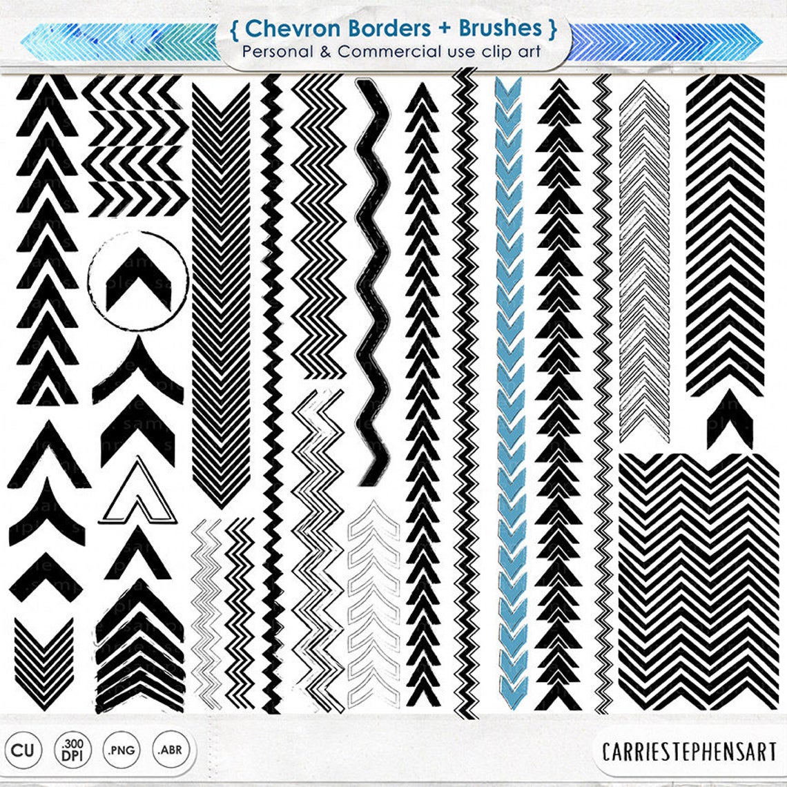 Chevron Border Clipart Silhouette Modern Geometric Graphic - Etsy