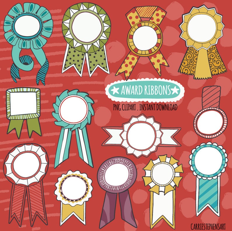 Colorful Award Ribbon Digital Graphics, Celebrating Wins Label Clip Art ...