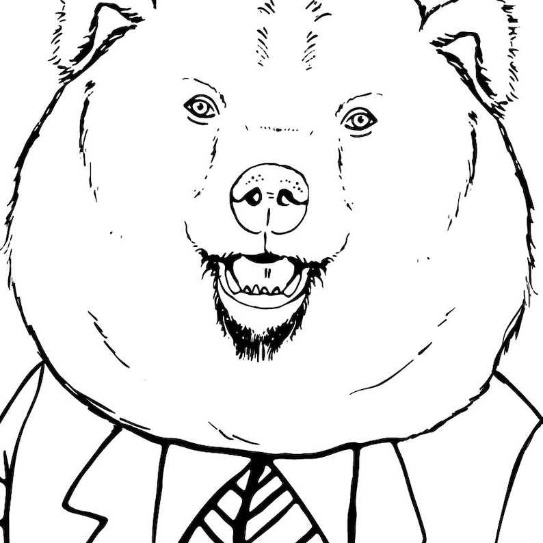 Woodland Animals in Suits ClipArt Gentleman Bear Clip Art | Etsy