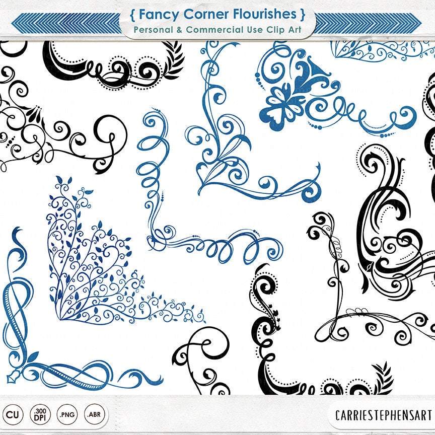 Corner Swirl Designs Clip Art