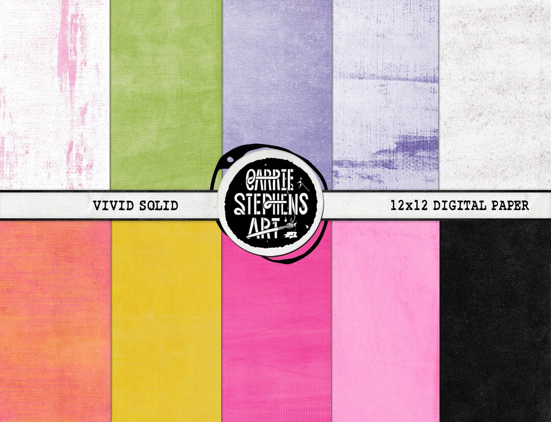 Vivid Solid Digital Paper, Printable Scrapbook Backgrounds, JPG ...