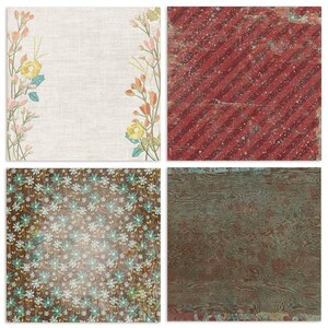 Rustic Floral Digital Papers, Country Cottage Flower Pattern Paper ...