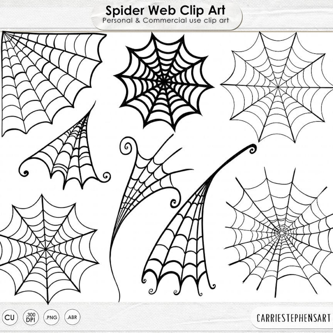 Spider Web Clip Art Spooky Halloween Clip Art Digital Stamps - Etsy UK