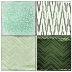 Forest Green Chevron Digital Paper Pack, St Patricks Day, Emerald Green ...